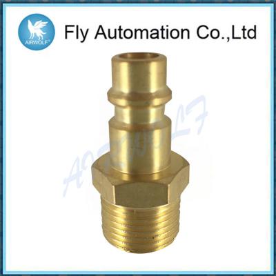 China Yellow Metal Steel Pneumatic Pipe Fittings Hardened Male Thread G3 / 8
