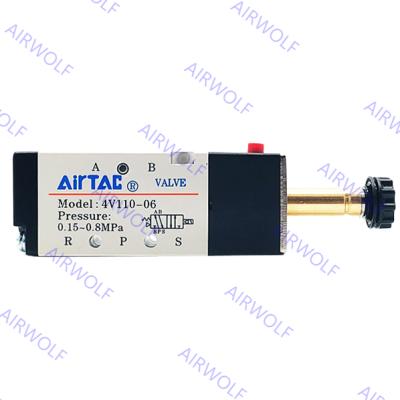 China 4V110-M5/06, 4V120-M5/06 AIRTAC 4V100 Series 5/2 way Electric Solenoid Valve M5 1/8