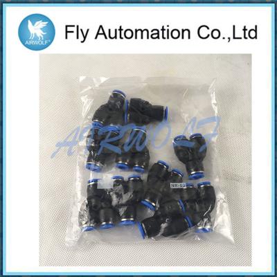 China Plastic Festo Push In Connector QSY-10-8 153155 Reducing Outlets Black Color for sale