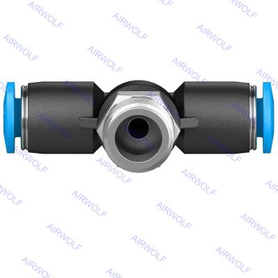 China Festo QST-3/8-8 QST-3/8-8-50 QST-3/8-10 QST-3/8-10-20 QST Series Push-in T-fitting for sale