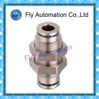 China 3/8 nickel-plated copper straight bulkhead push-in Pneumatic Tube Fittings PM series for sale