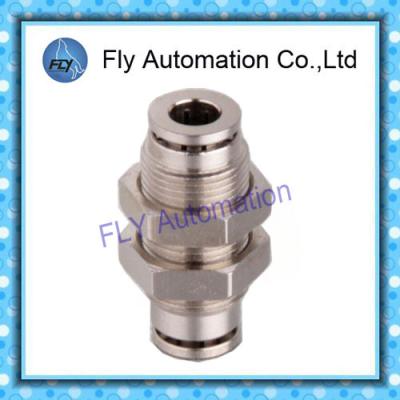 China 3/8 nickel-plated copper straight bulkhead push-in Pneumatic Tube Fittings PM series for sale