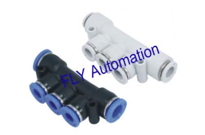 China Different Diam One Touch PK,PKG Union Triple Plastic Pneumatic Tube Fittings for sale
