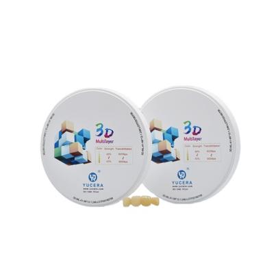 China Yucera 3D Multilayer Zirconia Blocks for CAD CAM Dental Lab and Clinic for sale