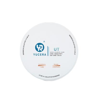 China Dental CAD/CAM Zirconia Disc - 49% Light Transmission, 98mm, UT White Shade for Natural-Looking Crowns for sale