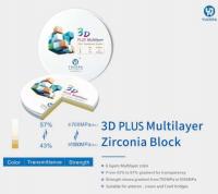 China Jelly Teeth Multilayer Translucent 3D Multilayer Plus Zirconia Blocks for Dental Cad Cam Dental Milling Machine for sale