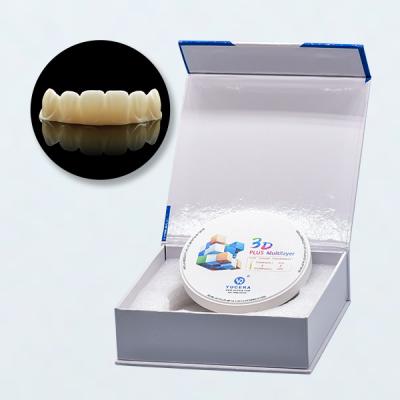 China Jelly Teeth Multilayer Translucent 3D Multilayer Plus Zirconia Blocks for Dental Cad Cam Dental Milling Machine for sale