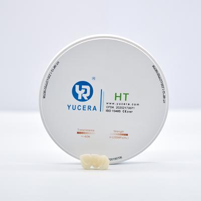 China YUCERA 98mm HT High Translucent Cad Cam Dental Materials Manufacturer Dental Lab Consumables Zirconia Block Factory Price for sale
