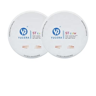 China Dental Consumables Zirconia Dental Discs 98mm Yucera ST Color Zirconia CAD/CAM Zirconia Discs for sale