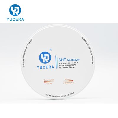 China YUCERA Dental Products  Multilayer Dental  Zirconia Blocks for Dental Cad Cam Milling Machine for sale