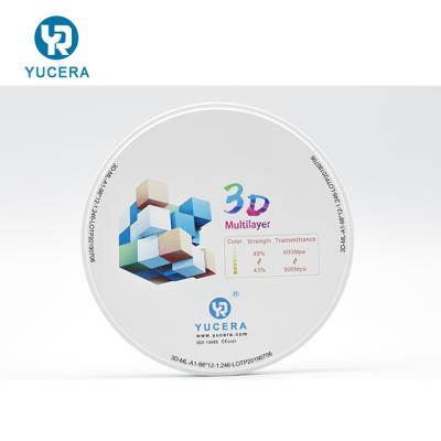 China Quality Zirconia Ceramic Disc for All System  Dental Zirconia Ceramic Disc 3D Plus Multilayer Zirconia Block for sale