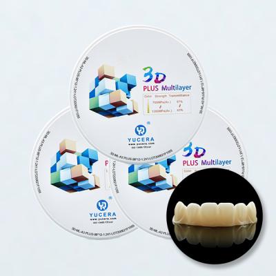 China Yucera 3D Multilayer Zirconium Blank CAD CAM Ceramic Zirconia Block Dental Materials for Zirconia Disc for sale