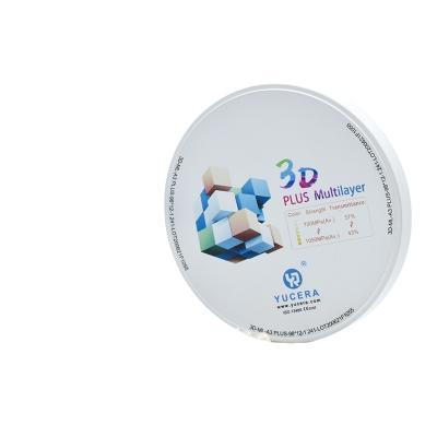 China The Best Selling Dental Zirconia Disc 3D Plus Multilayer Preshaded Zirconium Blank for False Teeth for sale