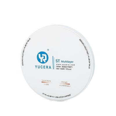 China YUCERA  ST Multilayer Yucera Pre Sintered Zirconia Dental Ceramic Materials Multilayer With 16 Colors for sale