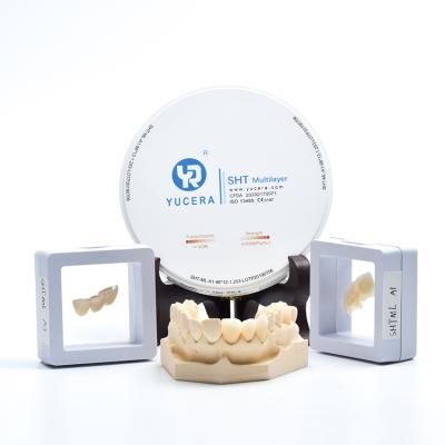 China Yucera Factory Price Blank Zirconia SHT Multilayer Ceramic Dentist Dental Zirconia Blocks for sale
