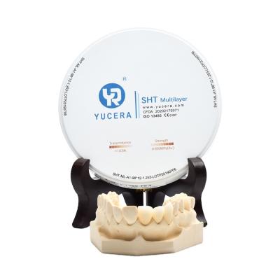 China Yucera Dental SHT Multilayer Zirconia Blocks Zirconia Ceramic Block 98mm Open System for Dental Cad Cam for sale