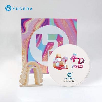 China OEM Yucera Dental Zirconia Blocks B1/C2 4D Pro Multilayer Structure CAD/CAM Compatible Accessories for sale