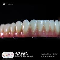 China Yucera 4D PRO Multilayer Zirconia Blocks Dental Lab CAD CAM Milling Material 43%-57% Translucency 700-1200MPa Strength VITA16&BL for sale