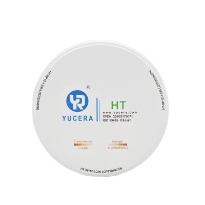 China Yucera HT white 98mm Zirconia Ceramic Blocks - Ideal for High - Quality Dental Lab Work for sale