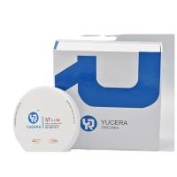 China Yucera ST-color 98mm Dental Zirconia Block with 43% Transmittance and 1100MPa Bending Strength for Vita16 Color Dental Applications for sale