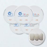China Yucera ST-color 98mm Dental Zirconia Block with 43% Transmittance and 1100MPa Bending Strength for Vita16 Color Dental Applications for sale