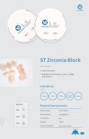 China High Chemical Stability Yucera ST White Dental Zirconia Block with 1200MPa Bending Strength and 43% Transmittance for sale