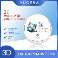 China Yucera 3D PLUS Dental Zirconia Block for CAD CAM with 700-1050MPa Strength 43%-57% Transmittance and 10-25mm Thickness for sale