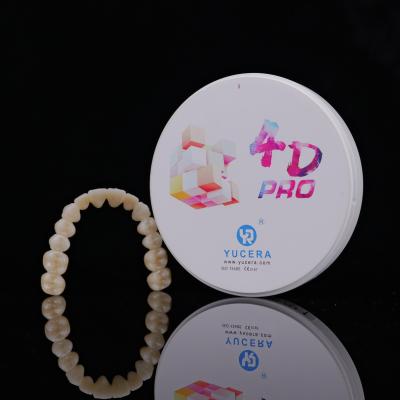 China YUCERA 1200MPa Strength 40% Transmittance Multilayer Design Zirconia Block for Dental Prosthetics for sale