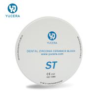 China YUCERA ST White Dental Zirconia Block with 1200MPa Bending Strength 43% Transmittance and 1530℃ Sintering Temperature for CAD CAM Applications for sale
