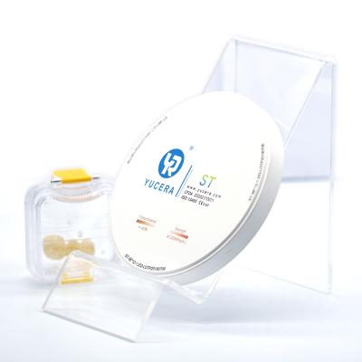 China YUCERA ST White Dental Zirconia Block with 1200MPa Bending Strength 43% Transmittance and 1530℃ Sintering Temperature for CAD CAM Applications for sale