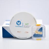 China Yucera 98*14mm High Translucency HT Dental Zirconia Discs with 40% Transmittance 1200MPa Bending Strength and 1530℃ Sintering Temperature for Crown Veneer Implants for sale