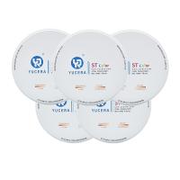 China YUCERA Pre-shaded ST Color Super Translucent Dental Zirconia Block with 1100MPa Bending Strength and 43% Translucency for CAD CAM Lab for sale