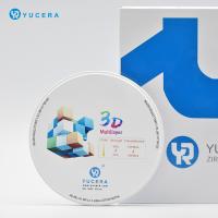 China Yucera Dental Zirconia Block with 600MPa-900MPa Bending Strength 43%-49% Transmittance and 1500℃ Sintering Temperature for CAD CAM for sale