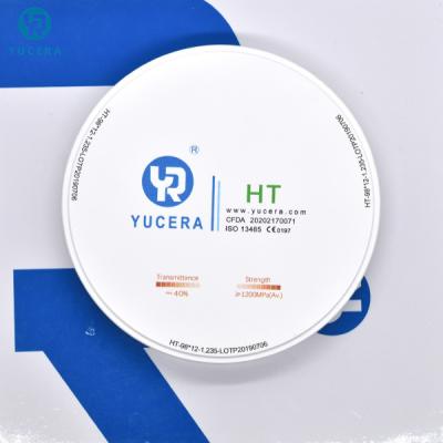 China 98x25mm 1200MPA HT 40% Translucent Dental Zirconia Block for sale