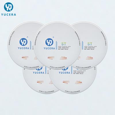 China 1200Mpa ST Translucent White Zirconia Block 18mm Thickness ISO Approved for sale