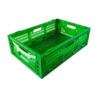 China Plastic Customized Mesh Solid Box Crate Basket with Vented Sides Iron Handle Multi-color Options for Harvest Agriculture Fruits for sale