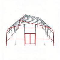 China 200 Micron Film Greenhouse 60mm Hot Dip Galvanized Round Pipe Roof Fixed Window Insect Net for Tropical High Temp Humid Area for sale