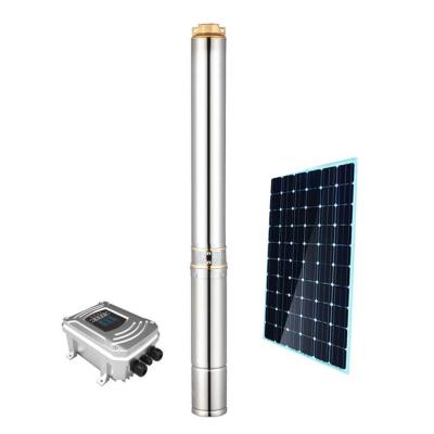 China DC Brushless Permanent Magnet Submersible Deep Well Solar Water Pump Set with External Controller 1 Year Warranty Made in China for sale