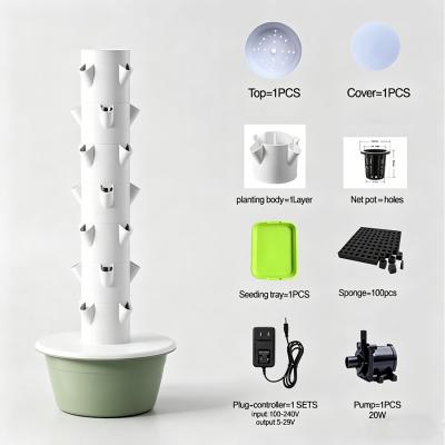 China Smart Vertical Hydroponic Tower Growing System Indoor Outdoor Herb Vegetable Agricultural Cultivation Equipment for sale