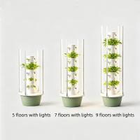 China Modular Design Hydroponic Tower with LED Light and 30L Nutrient Tank for Efficient Vertical Farming for sale