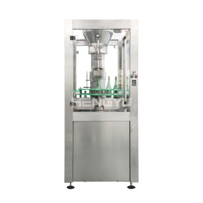 China Automatic Wine Glass Bottle Wooden Corking Machine 1500-1800 bph Capacity with PLC Control for 65-100mm Diameter Bottles for sale