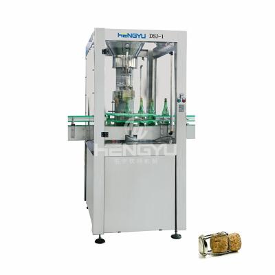 China Hengyu Electric Wine Bottle Corker - PLC Controlled Automatic Corking Machine for Champagne and Beverage Production Lines for sale