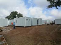 China Prefabricated Modular Building Site Office Units 40ft Flat Pack Containers For Rapid Deployment for sale