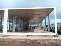China Modular Accommodation Building Flat Pack Container with Fireproof Mineral Rockwool Sandwich Panel and Galvanized Light-Steel Framework for sale
