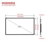 China 4mm Tempered Glass Wall Mounted Advertising Display 55 Inch Touch Screen Monitor for sale