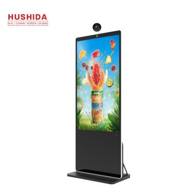 China Super Thin Floor Standing Advertising Display 55 Inch Indoor With Camera 1080p for sale