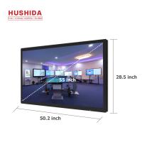 China 4mm Tempered Glass Lcd Advertising Display Screen 55 Inch Touch Monitor Indoor for sale