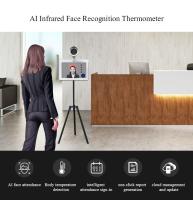 China Indoor Face Recognition Thermometer 10 Points Capactive Touch Dual Infrared Camera for sale