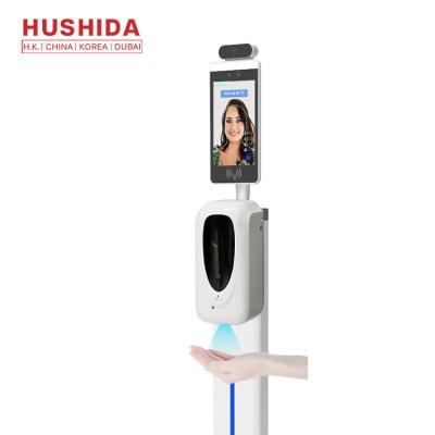 China 8 Inch Touchless Face Recognition Infrared Thermometer Hand Sanitizer Kiosk for sale