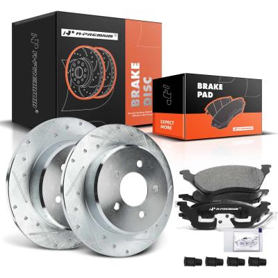 China Rear Drilled Rotors & Ceramic Brake Pads for Chrysler Voyager Dodge Grand Caravan for sale